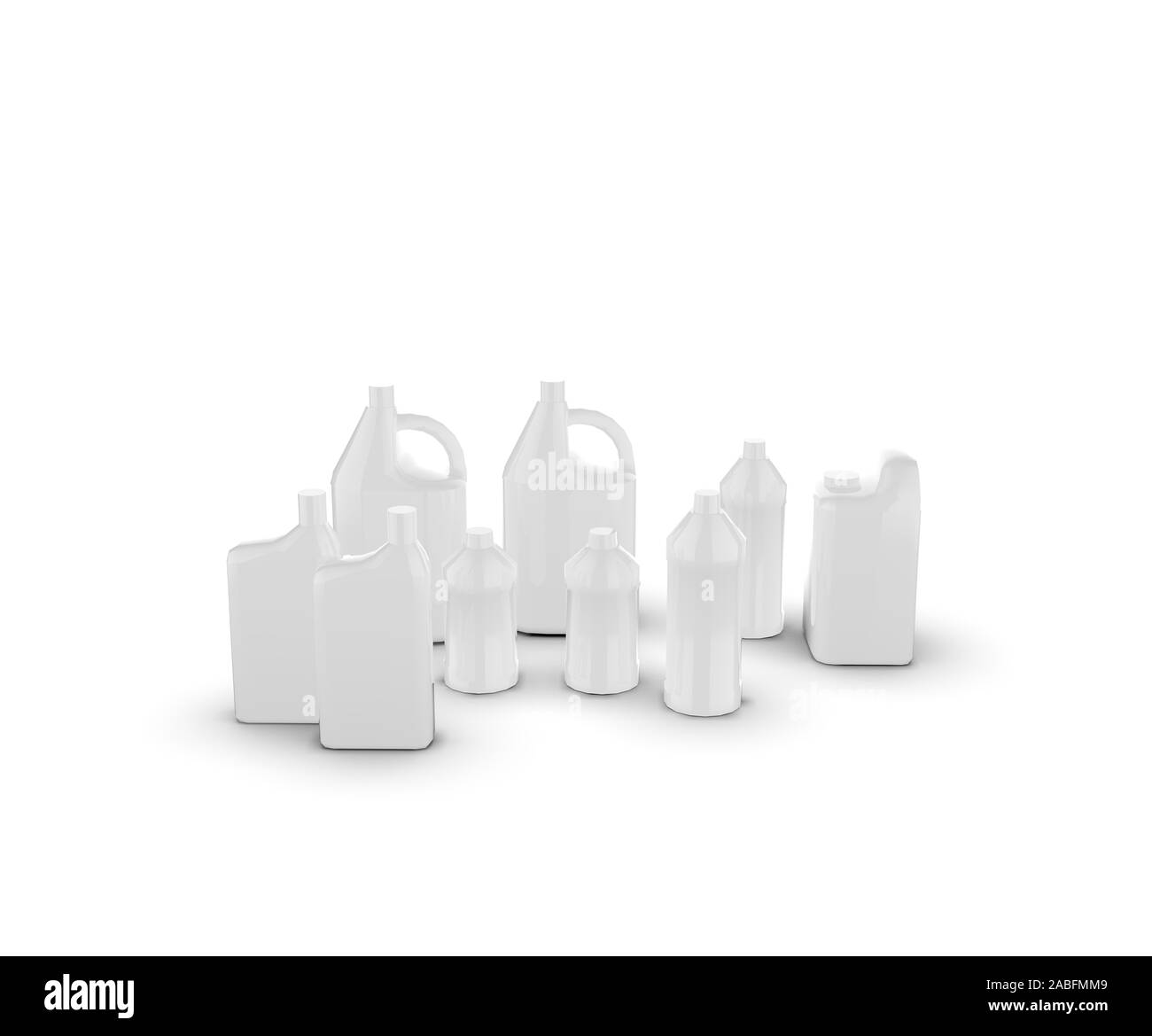 Milk Plastic Bottles 3D Rendering Stock Photo - Alamy