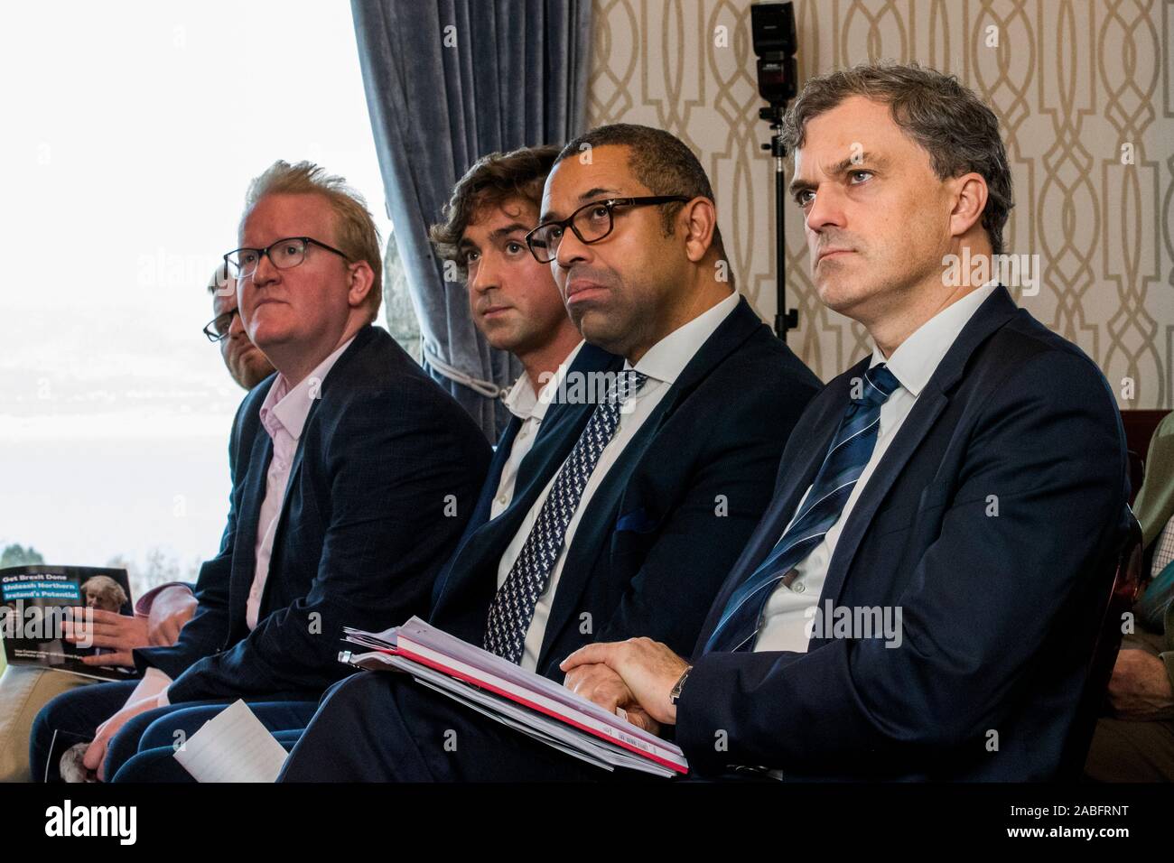 (left to right) Aaron Rankin Conservative candidate East Antrim, Gary ...