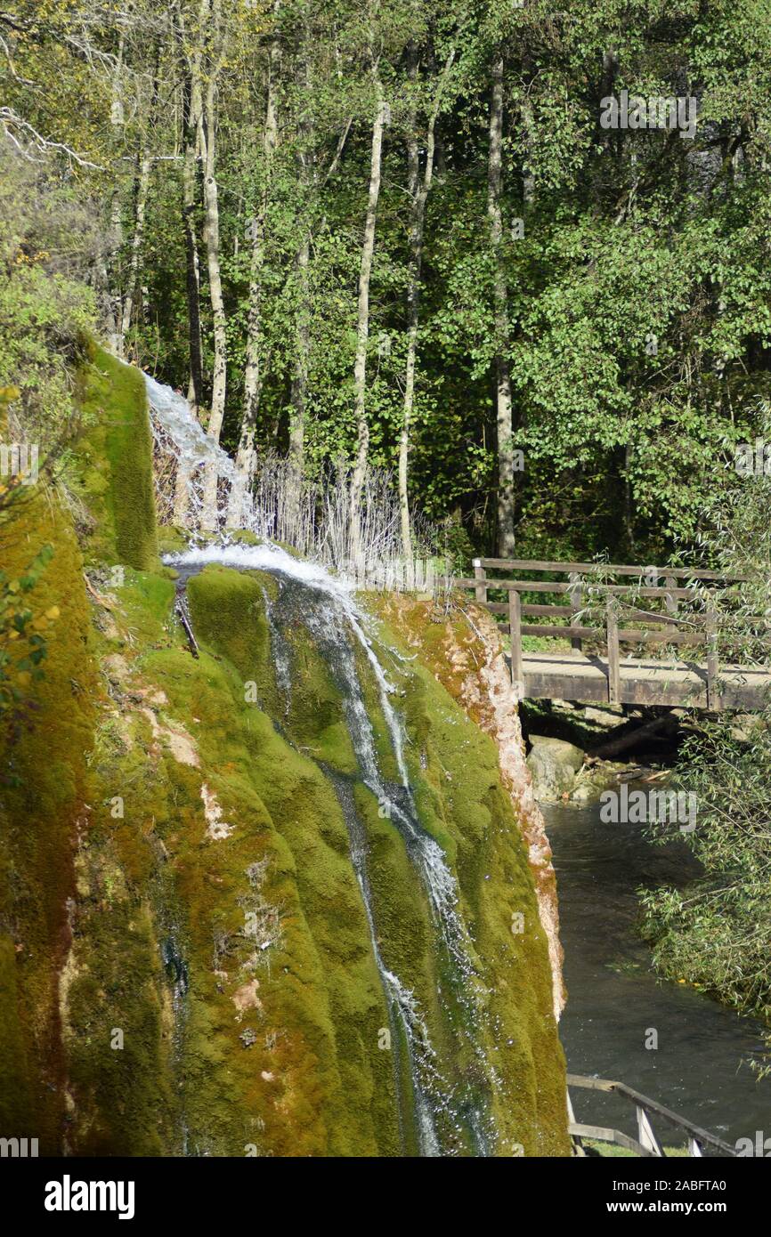 colorful waterfall in autumn Stock Photo - Alamy