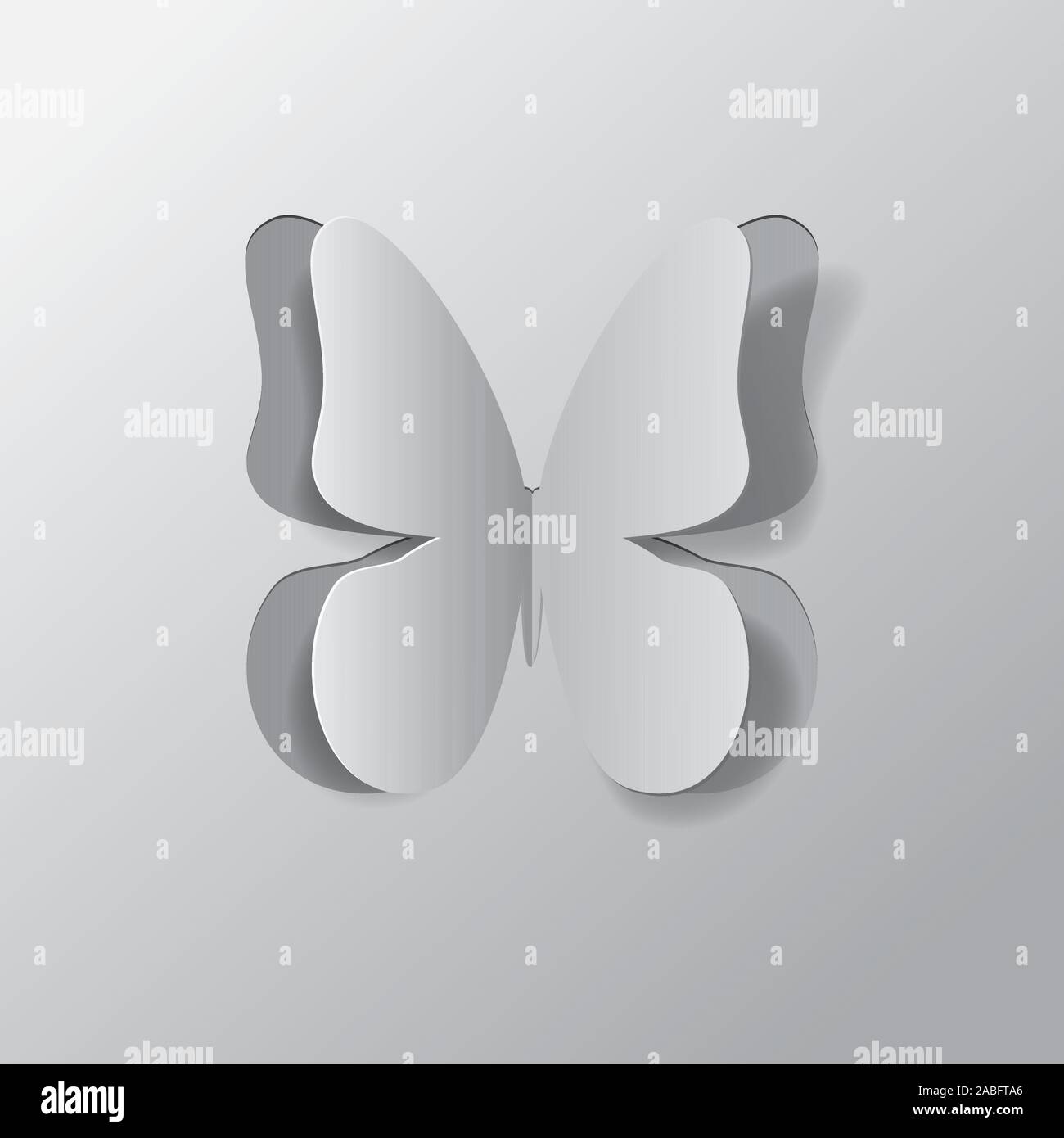 Cut out paper butterfly of grey color illustration Stock Vector Image ...