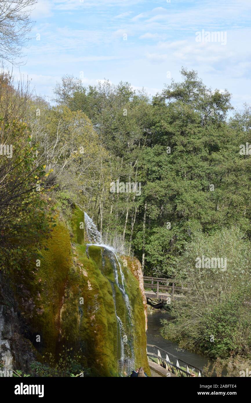 colorful waterfall in autumn Stock Photo - Alamy