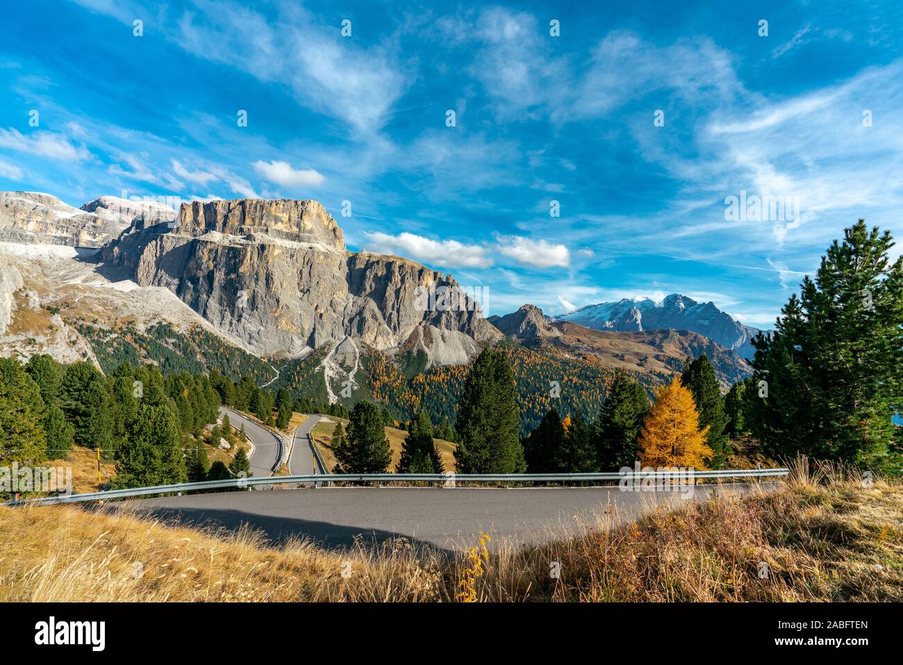 Driving to passo sella hi-res stock photography and images - Alamy