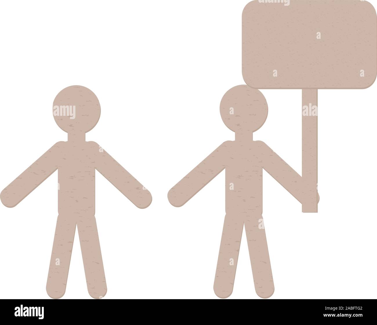 Cut out of brown paper men on white background Stock Vector Image & Art ...