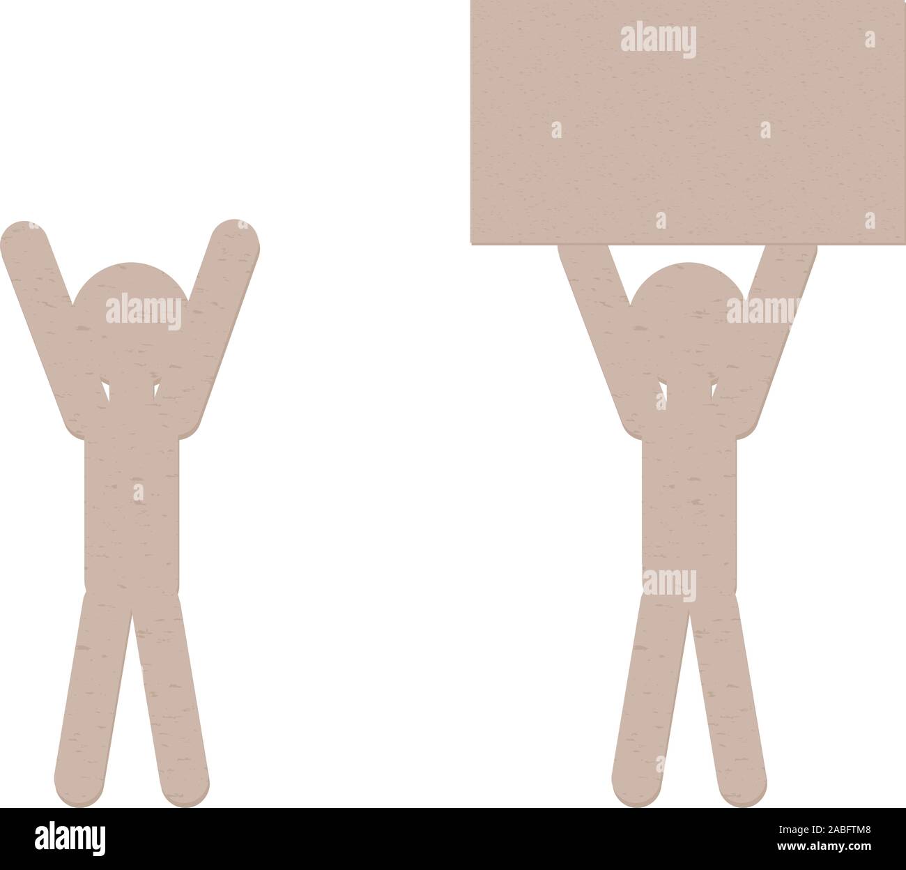 Cut out of brown paper men on white background Stock Vector Image & Art ...