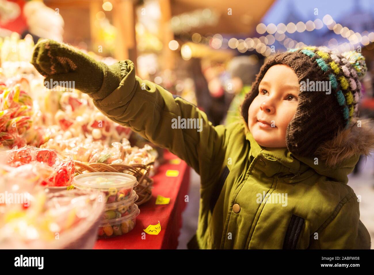 Boy and christmas sweets hi-res stock photography and images - Alamy