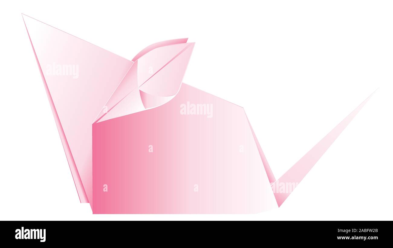 Paper folded, origami pink mouse or rat design Stock Vector Image & Art ...