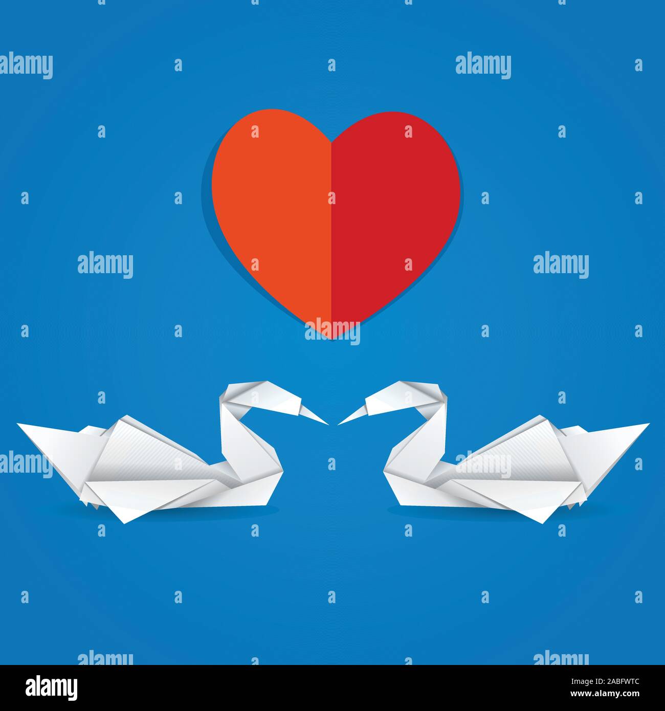White swan on blue background Stock Vector Images - Alamy