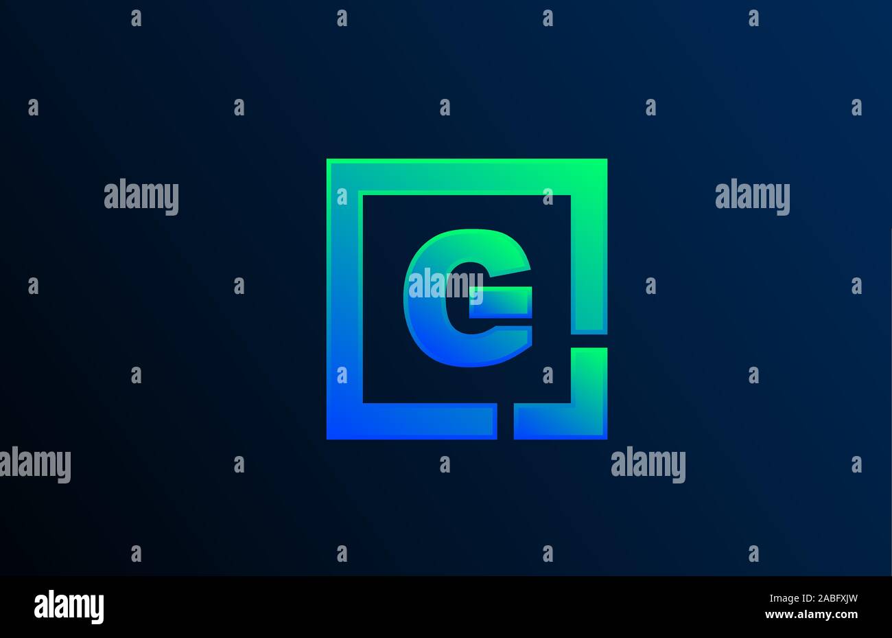 blue green letter G alphabet logo design icon for business. Suitable as ...