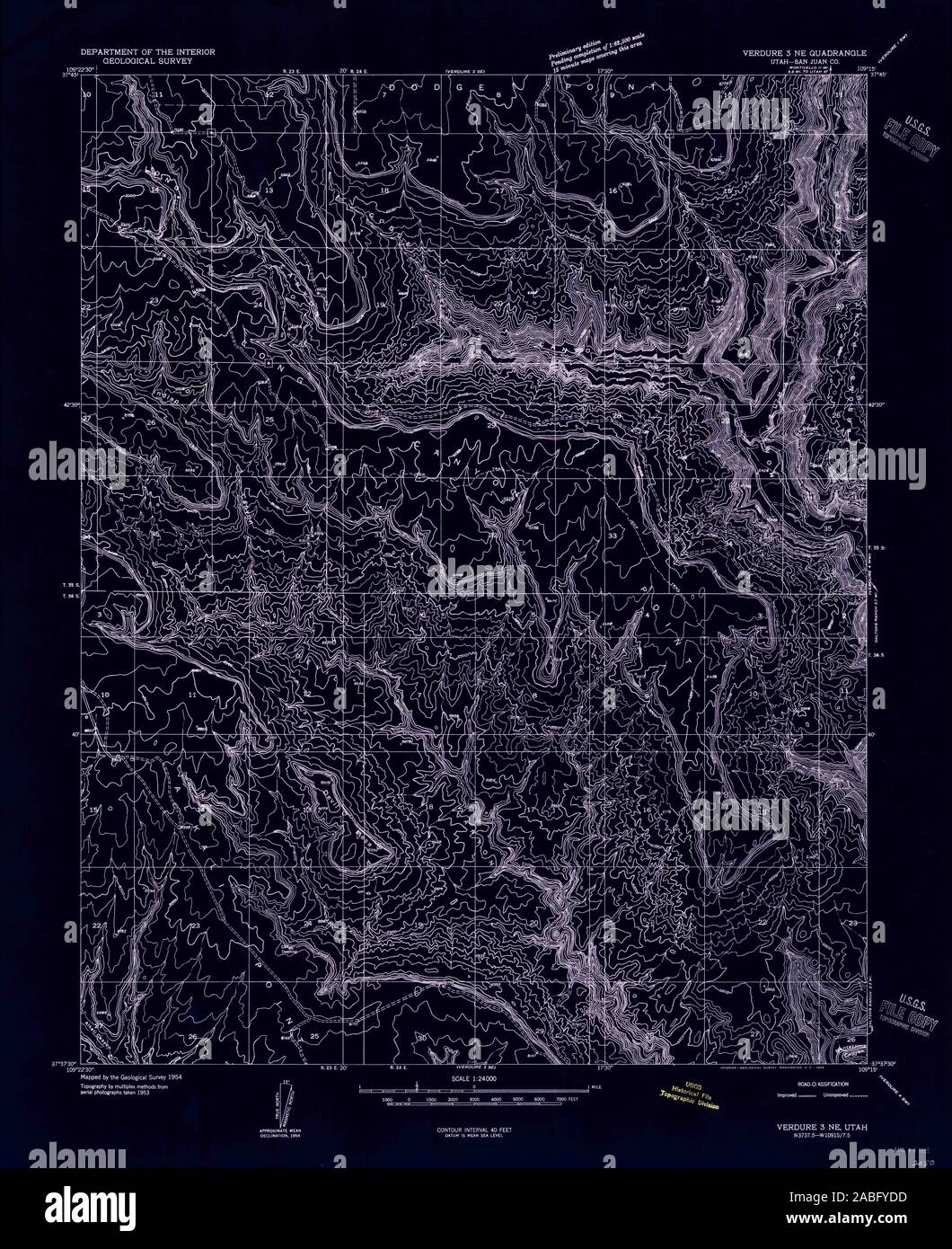 UT Verdure 3 NE 252575 1955 24000 Inverted Restoration Stock Photo - Alamy