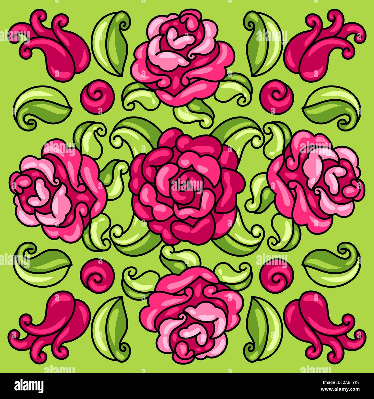 Mexican talavera ceramic tile pattern with flowers Stock Vector Image ...