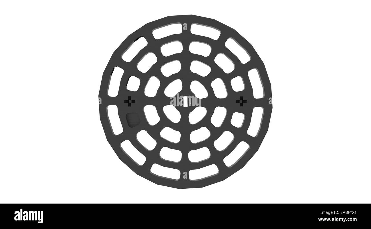 Manhole Cover isolated on white 3D Rendering Stock Photo - Alamy