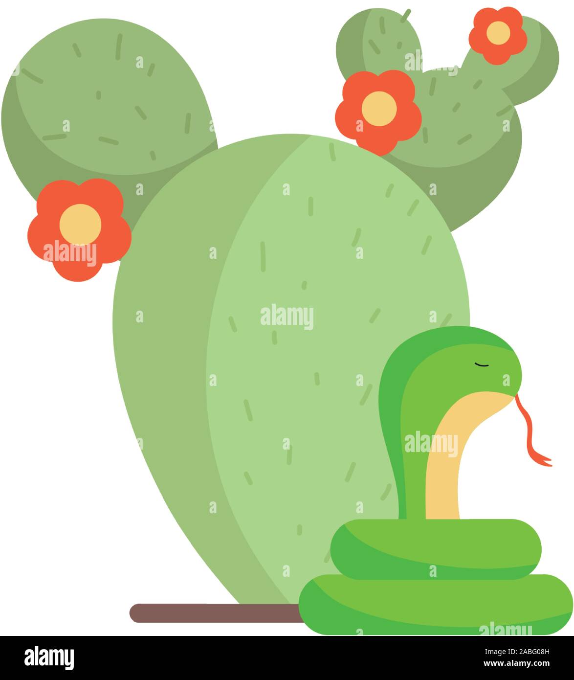 Cactus and snake design, Plant desert nature tropical summer mexico and ...
