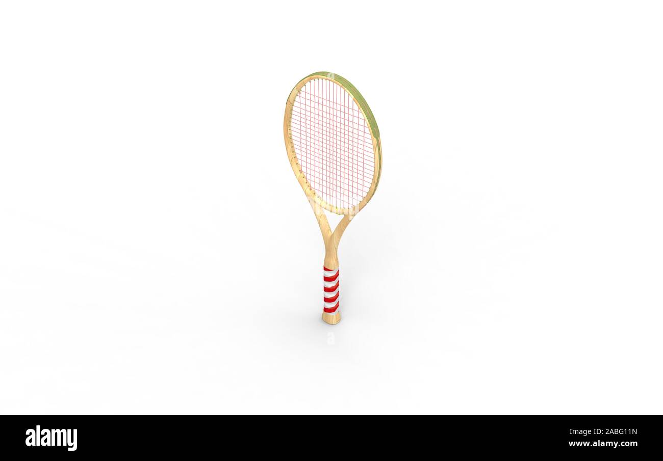 Tennis Racket isolated on white 3D Rendering Stock Photo - Alamy