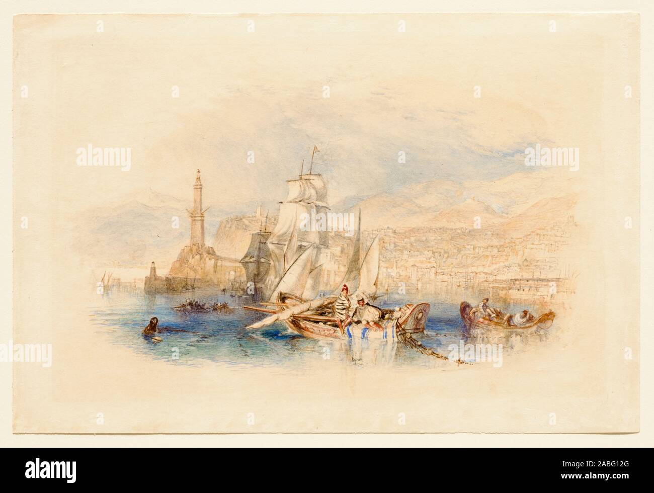 JMW Turner, Genoa, (Genova), landscape painting, circa 1832 Stock Photo ...