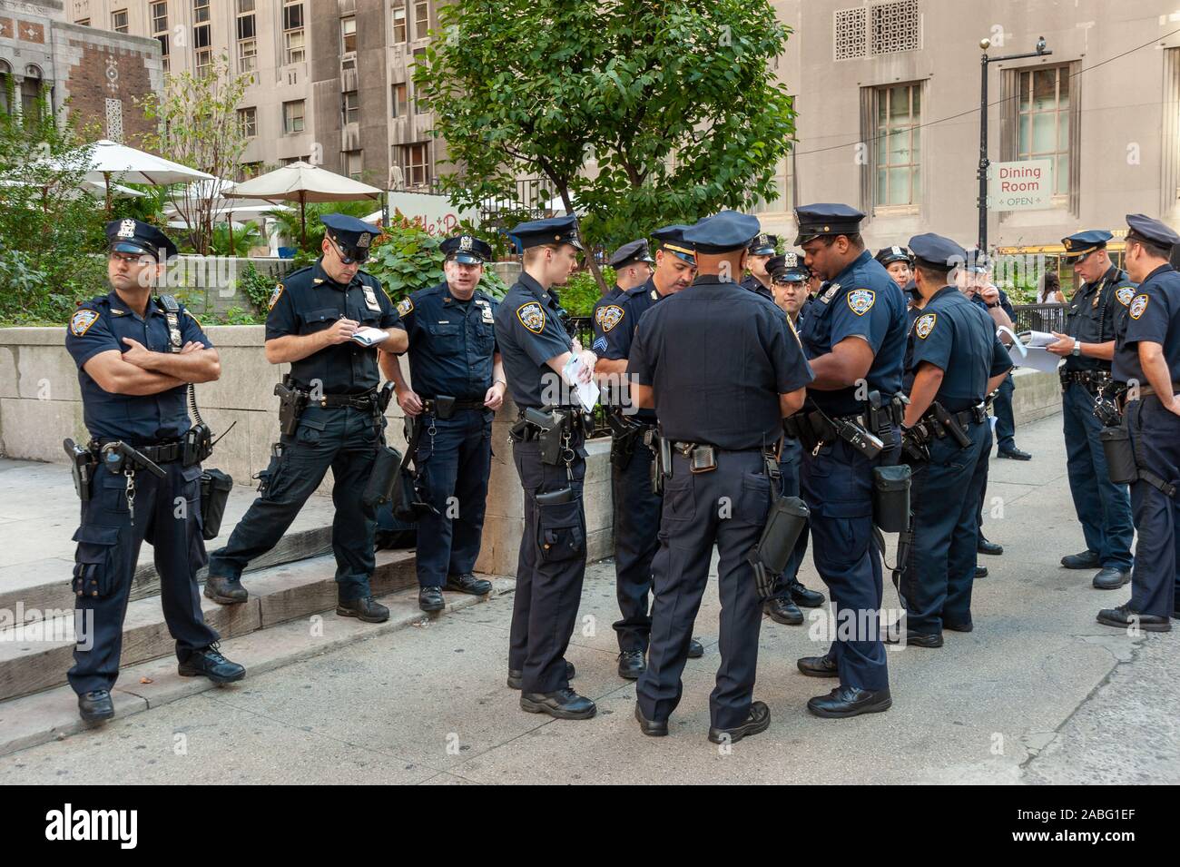 New York police waiting around, New York City, America, USA Stock Photo ...