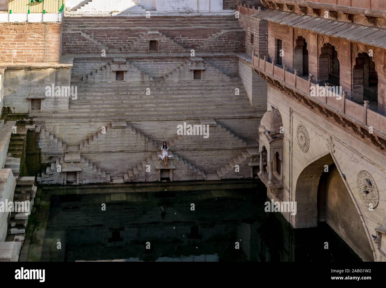Old indian woman stairs hi-res stock photography and images - Alamy