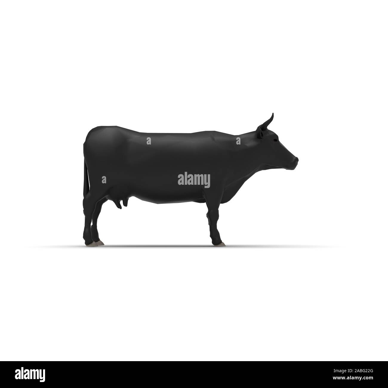 Cow isolated on white background 3D Rendering Stock Photo - Alamy