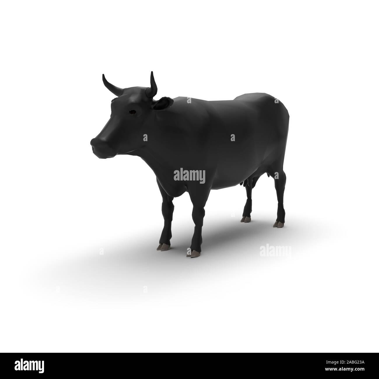 Cow isolated on white background 3D Rendering Stock Photo - Alamy