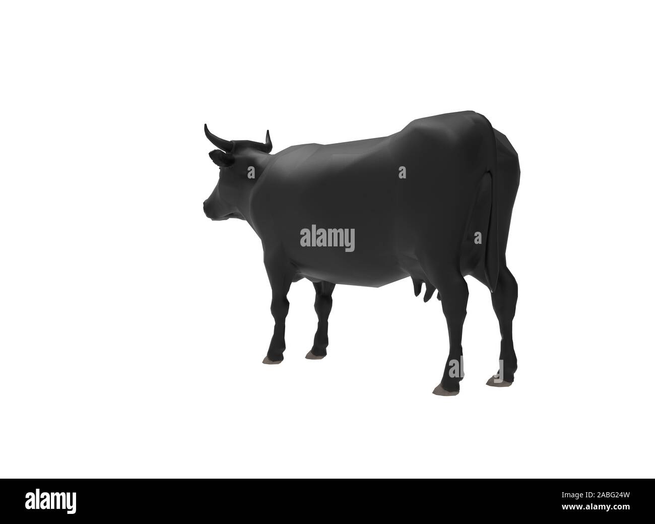 Cow isolated on white background 3D Rendering Stock Photo - Alamy