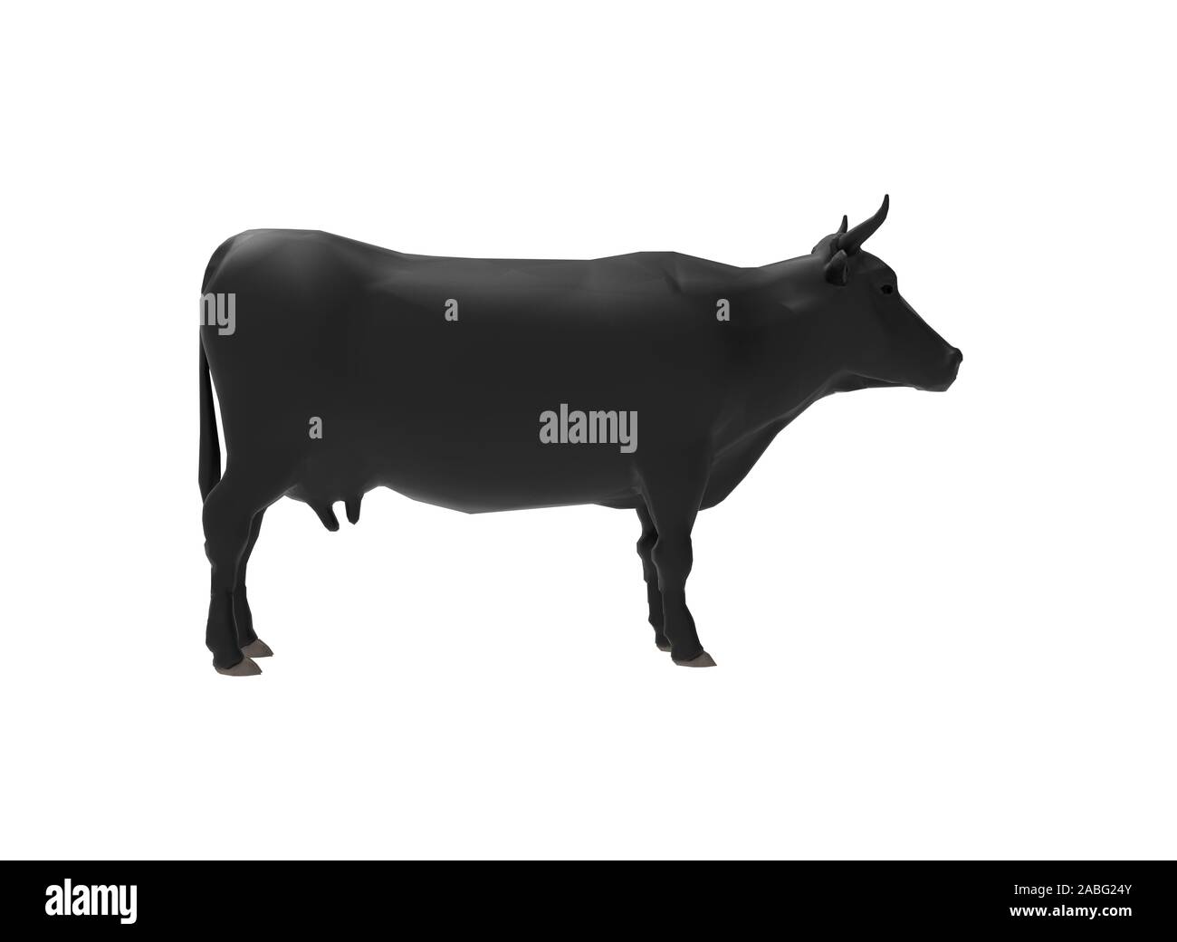 Cow isolated on white background 3D Rendering Stock Photo - Alamy