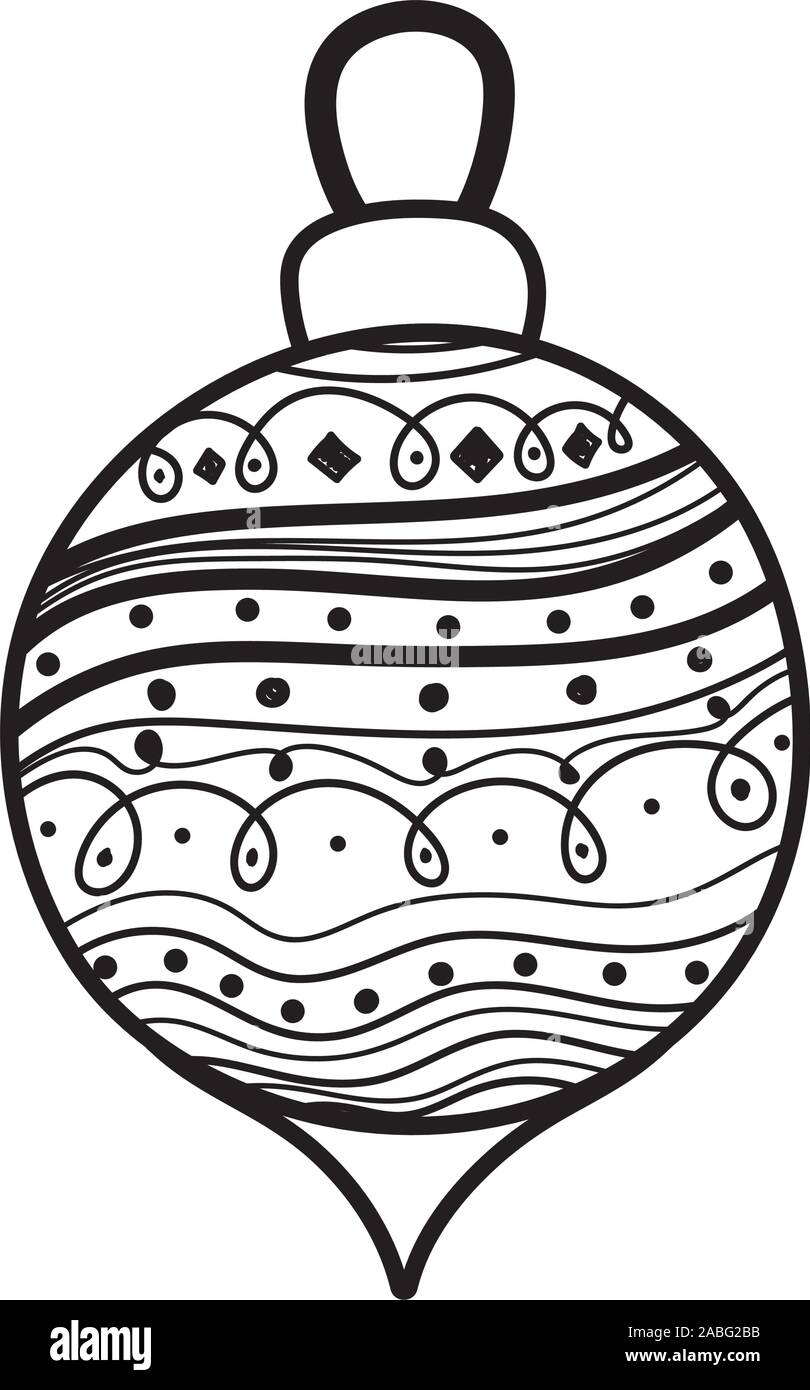 merry christmas celebration decorative ball vector illustration thick ...