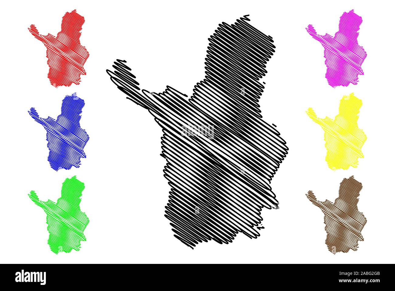 Lapland Region (Republic of Finland) map vector illustration, scribble ...