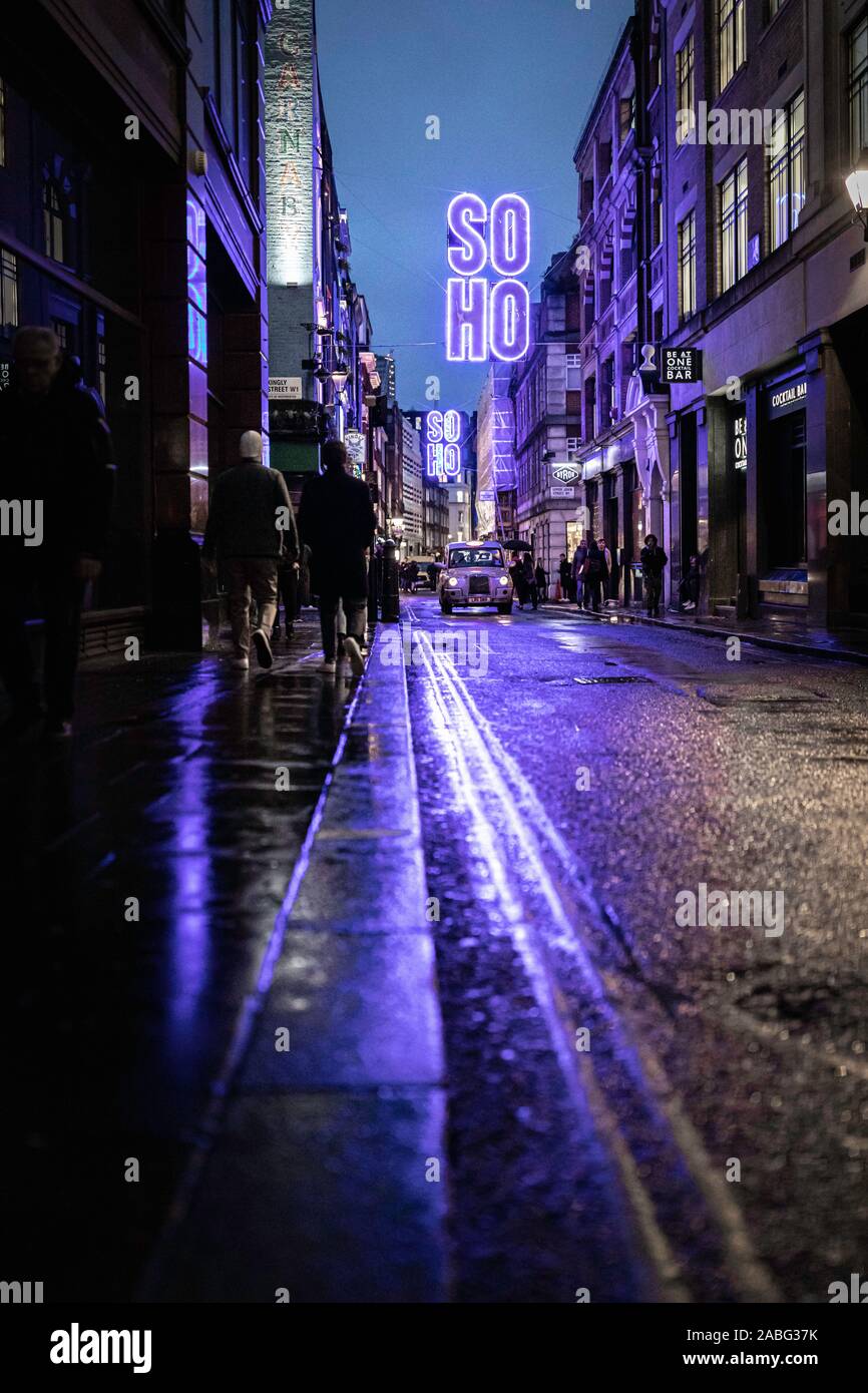 Soho, London. Picture date: Monday November 25, 2019. Photograph by ...