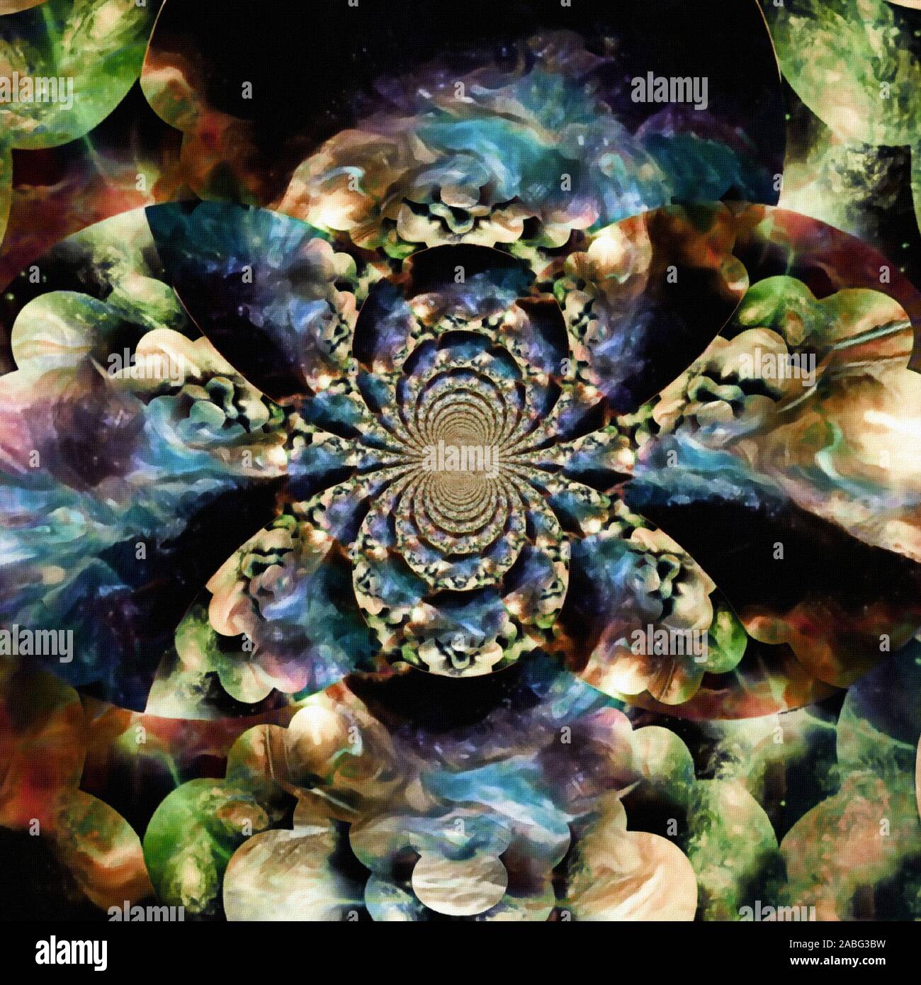 Abstract circles. Optical illusion. Digital painted fractal Stock Photo ...