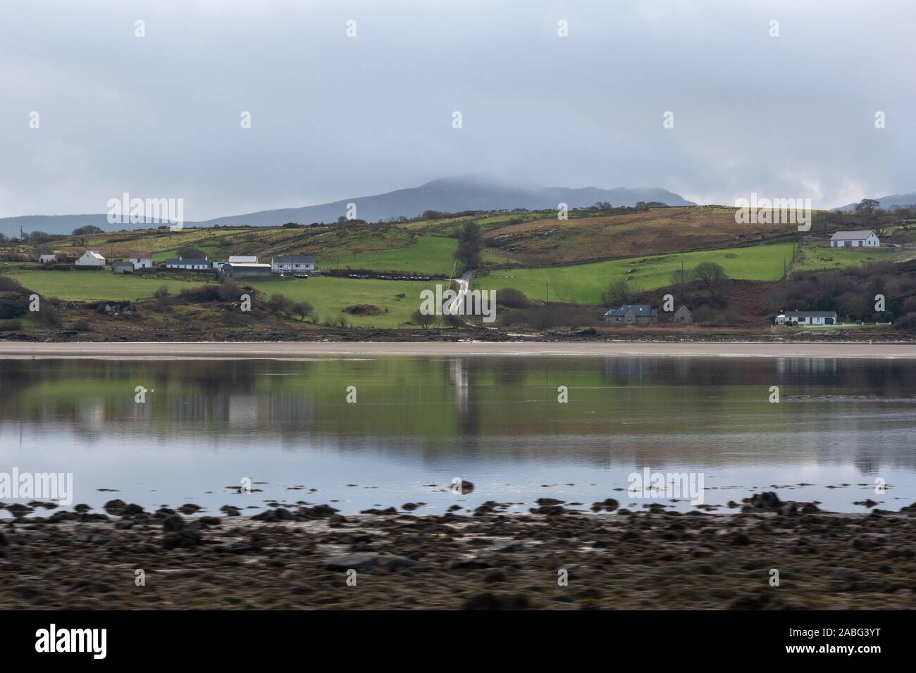 Doagh Island reflections Stock Photo - Alamy