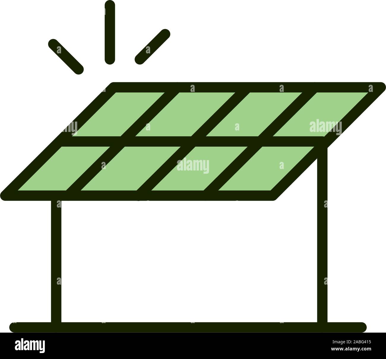 solar panel energy environment ecology line and fill vector ...