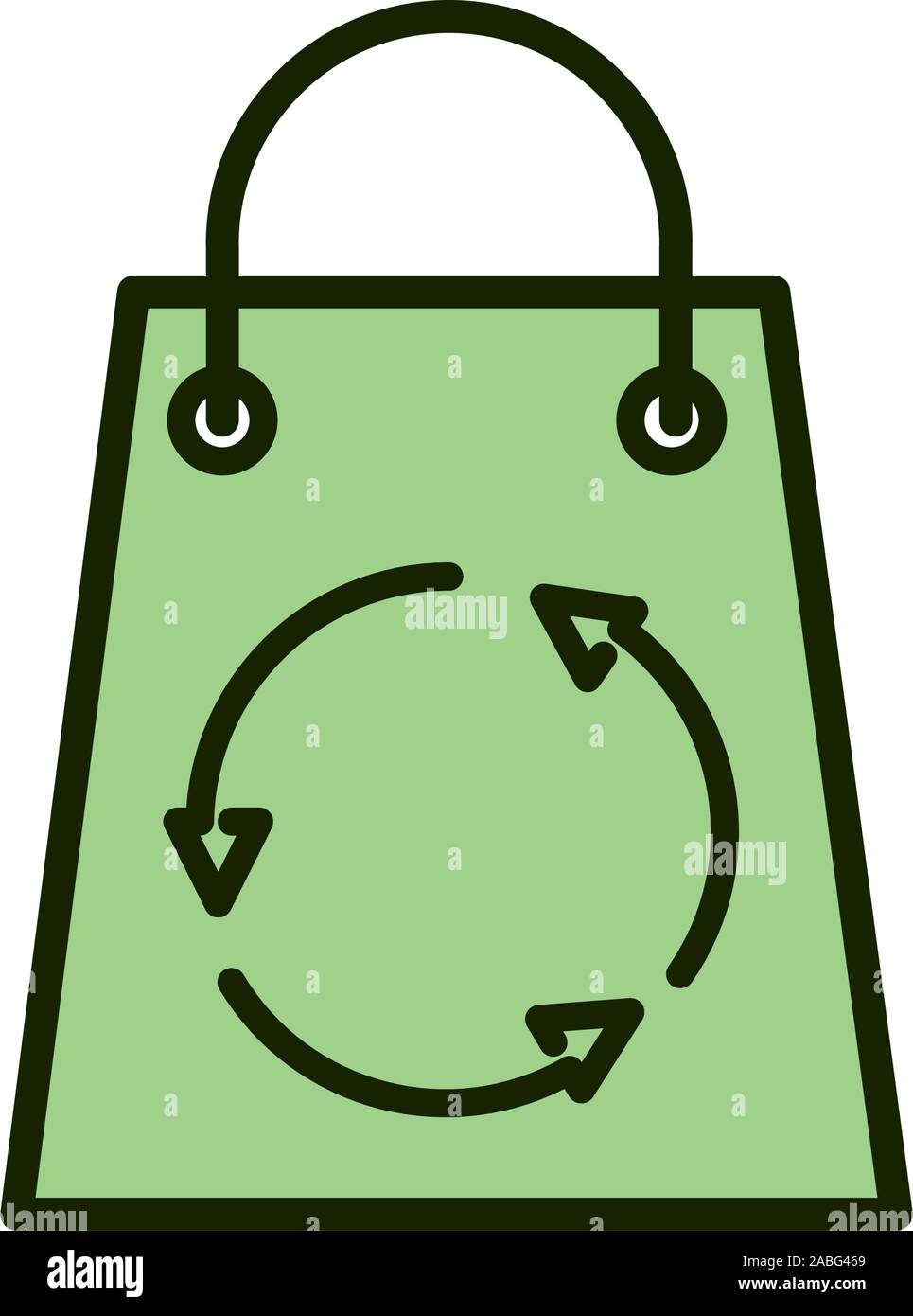 paper shopping bag recycle environment ecology line and fill vector ...