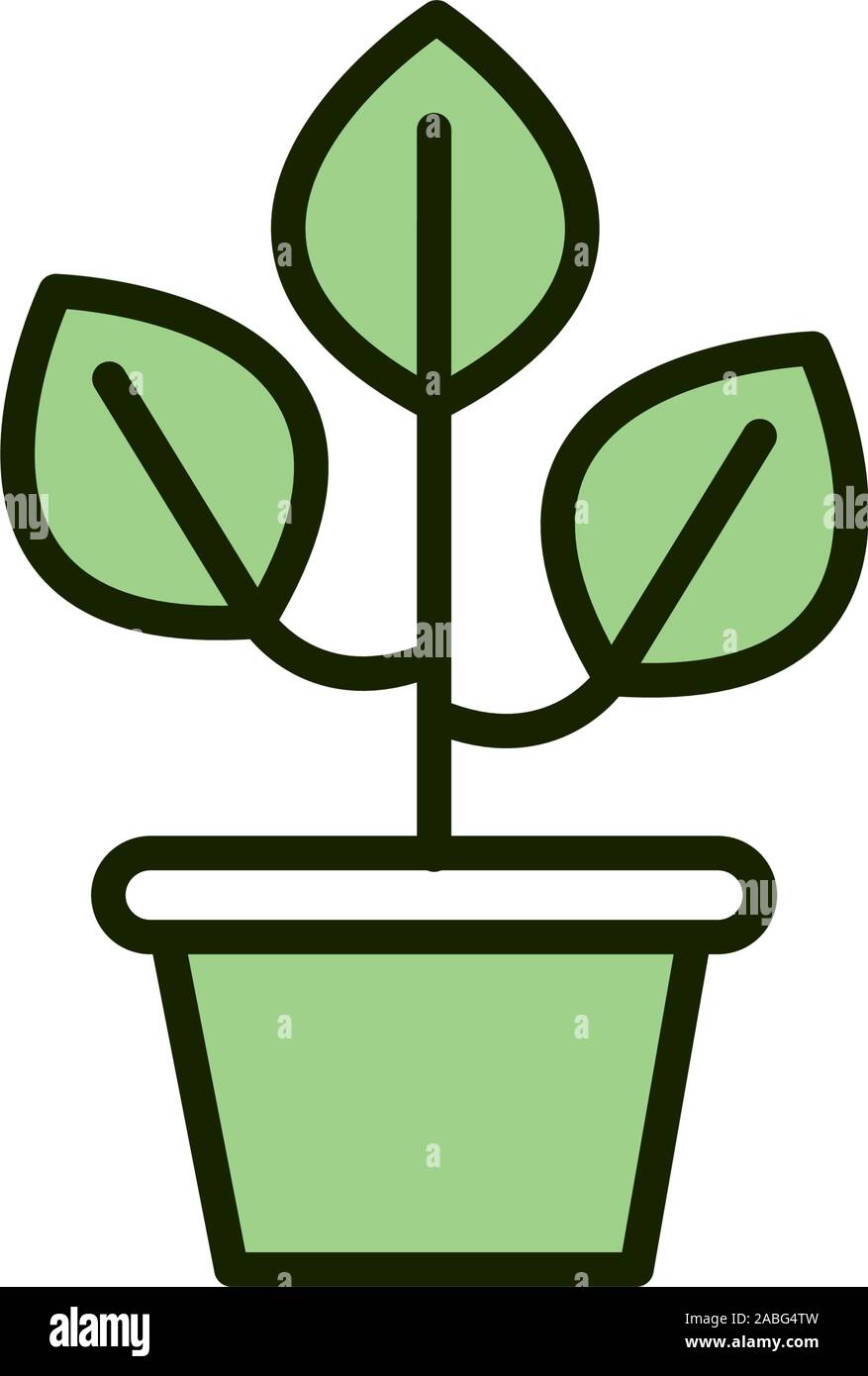 potted plant environment ecology line and fill vector illustration ...