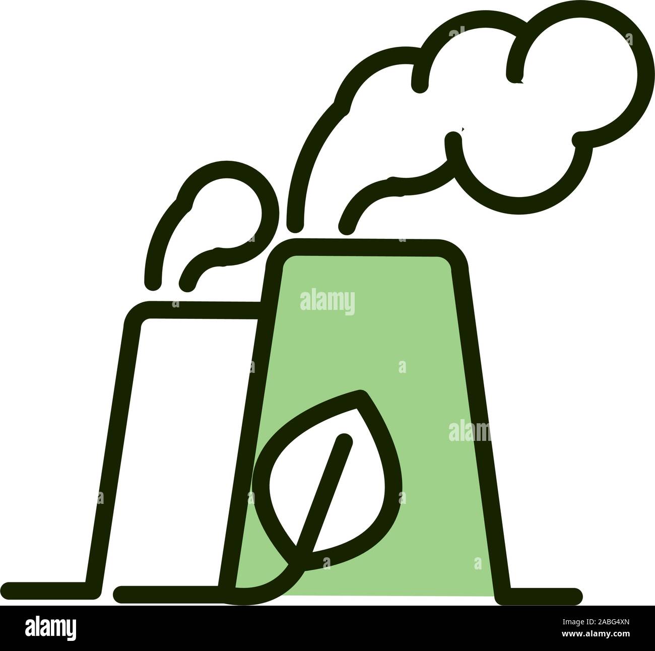 factory chimney pollution environment ecology line and fill vector ...