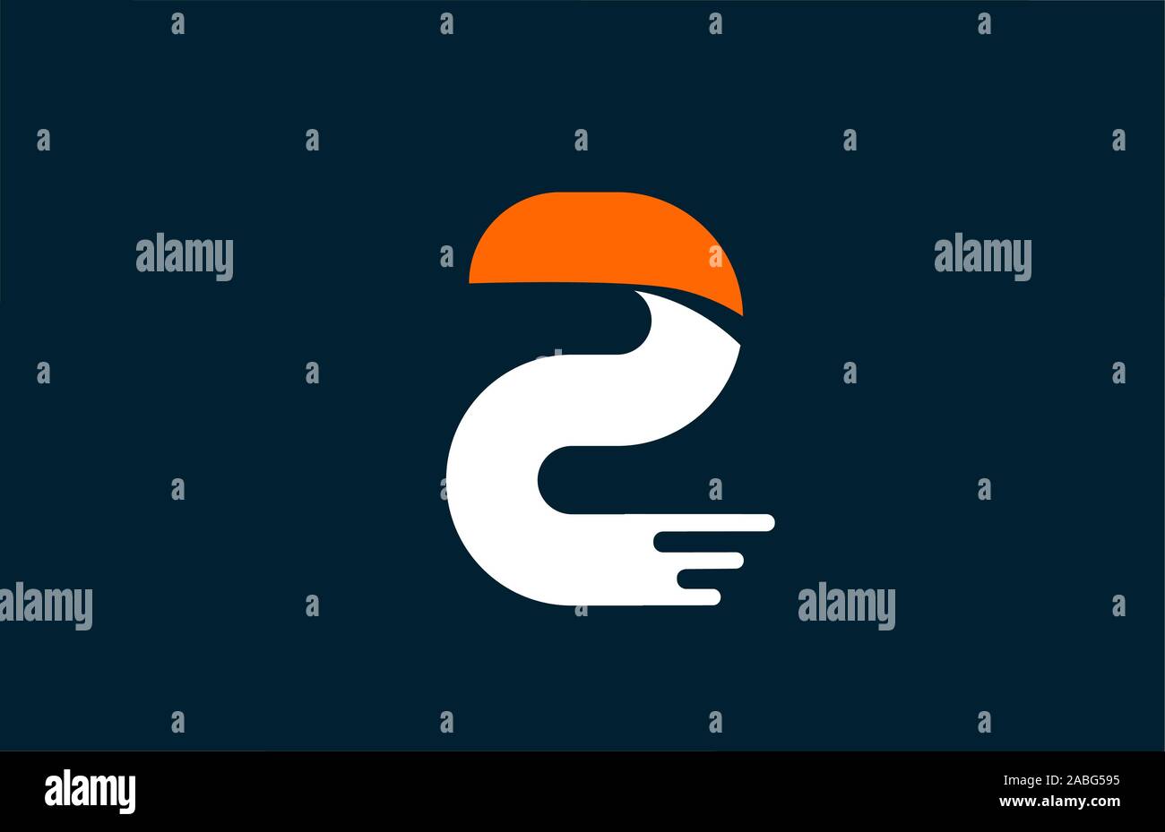 orange white creative number 2 logo icon for company design. Suitable ...