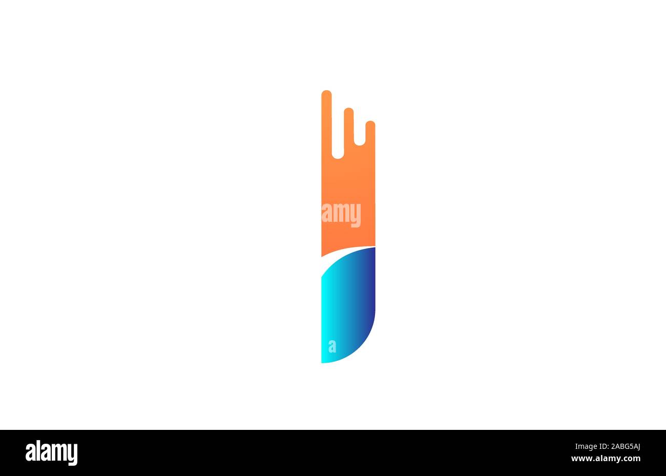 orange blue creative number 1 logo icon for company design. Suitable as ...