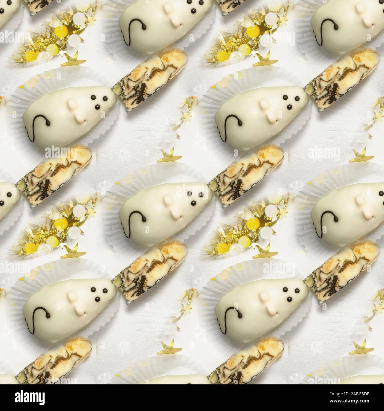 Cake in the form of a white mouse who eats Turkish delight with ...