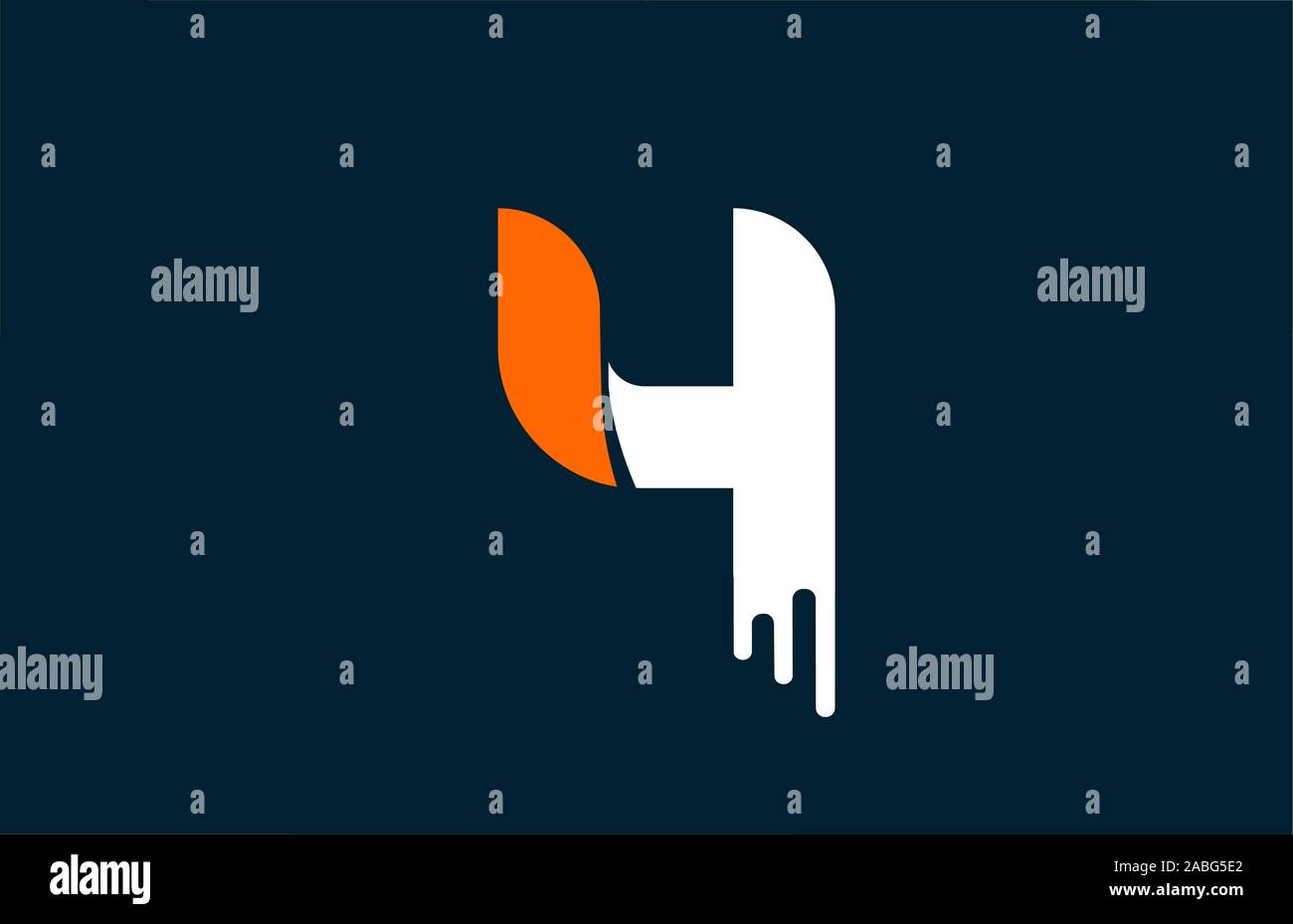 orange white creative number 4 logo icon for company design. Suitable as a logotype Stock Vector ...