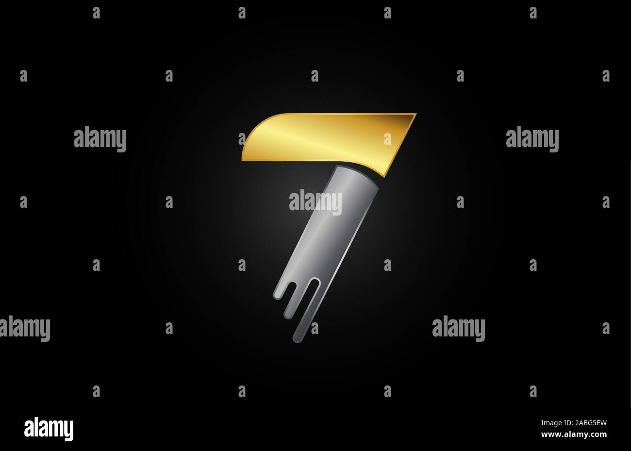 silver gold creative number 7 logo icon for company design. Suitable as ...