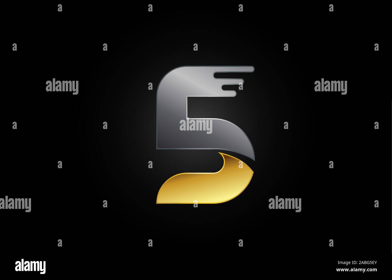 silver gold creative number 5 logo icon for company design. Suitable as ...