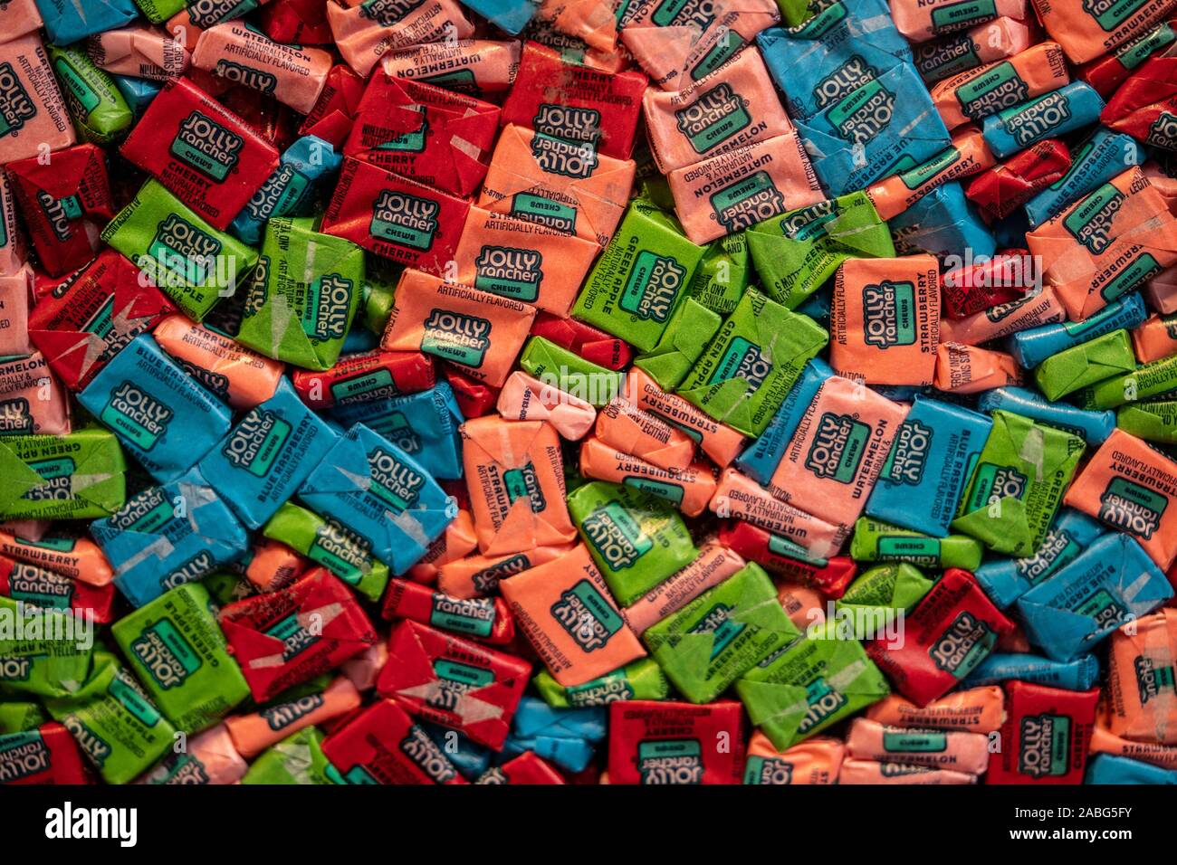 Hershey, PA / USA - November 26, 2019: Foil wrapped Hershey’s Jolly ...