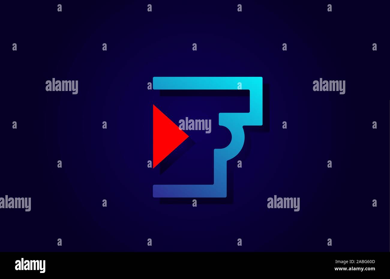 red and blue letter F alphabet logo design icon for business. Suitable as a company logotype ...