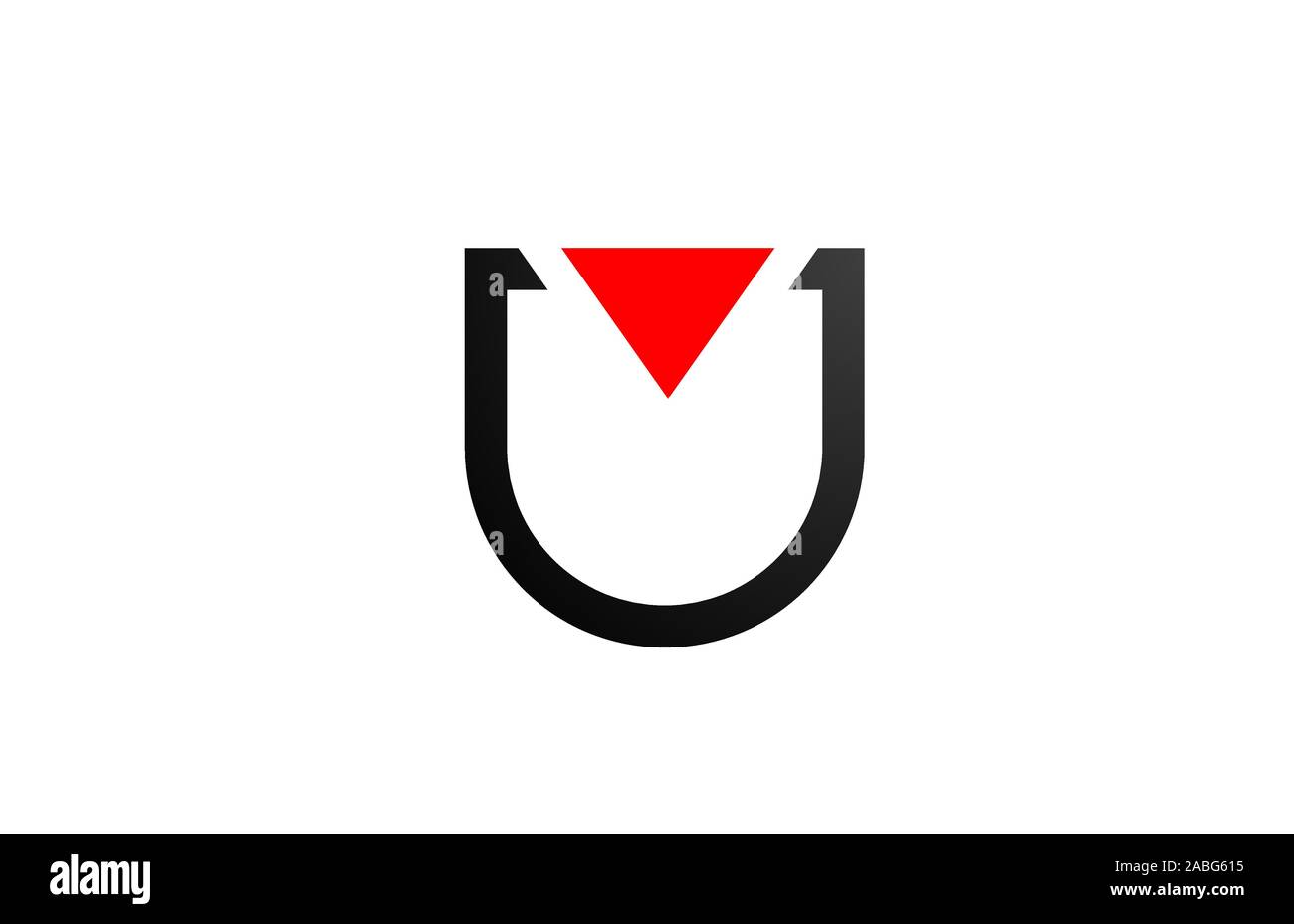 triangle black and white letter U alphabet logo design icon for ...