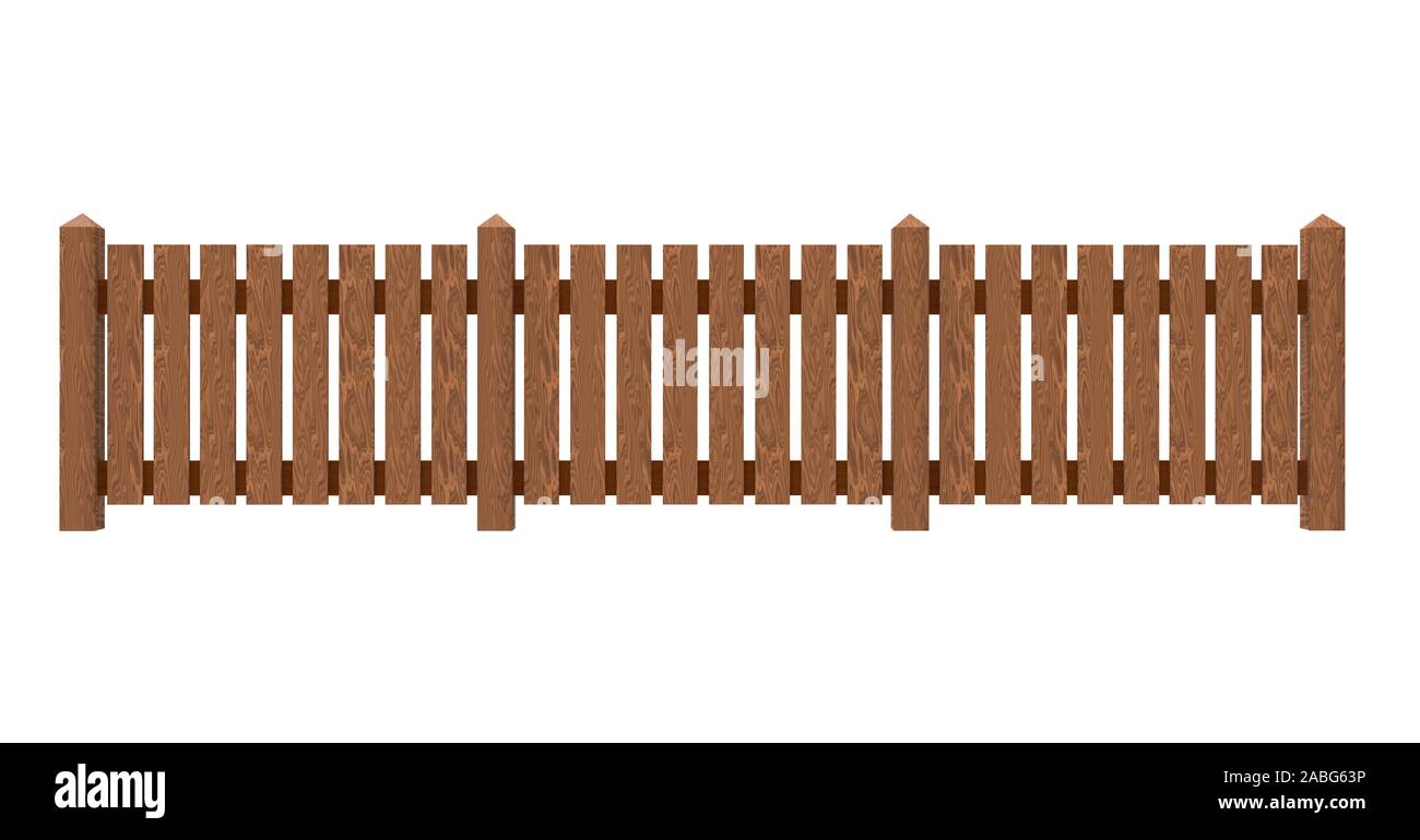 Fence isolated on White 3D Rendering Stock Photo - Alamy