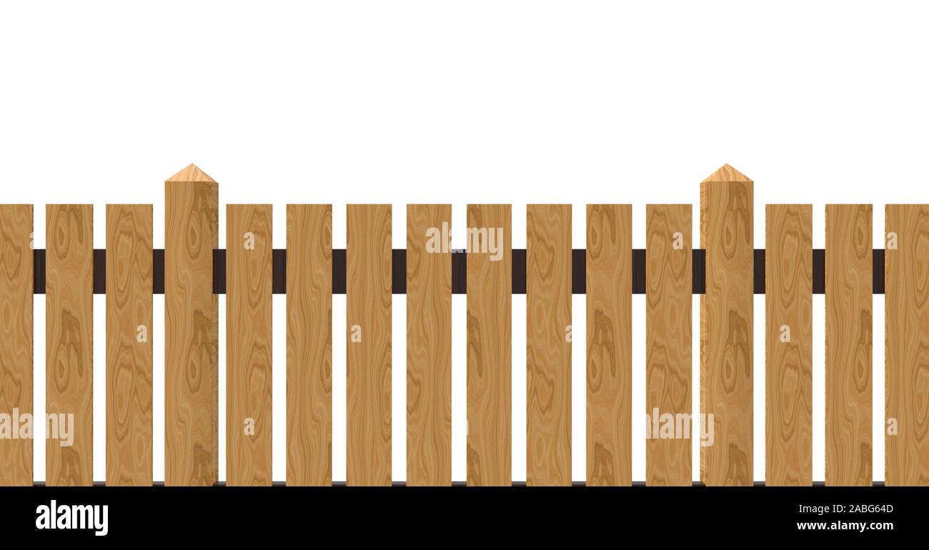 Fence isolated on White 3D Rendering Stock Photo - Alamy