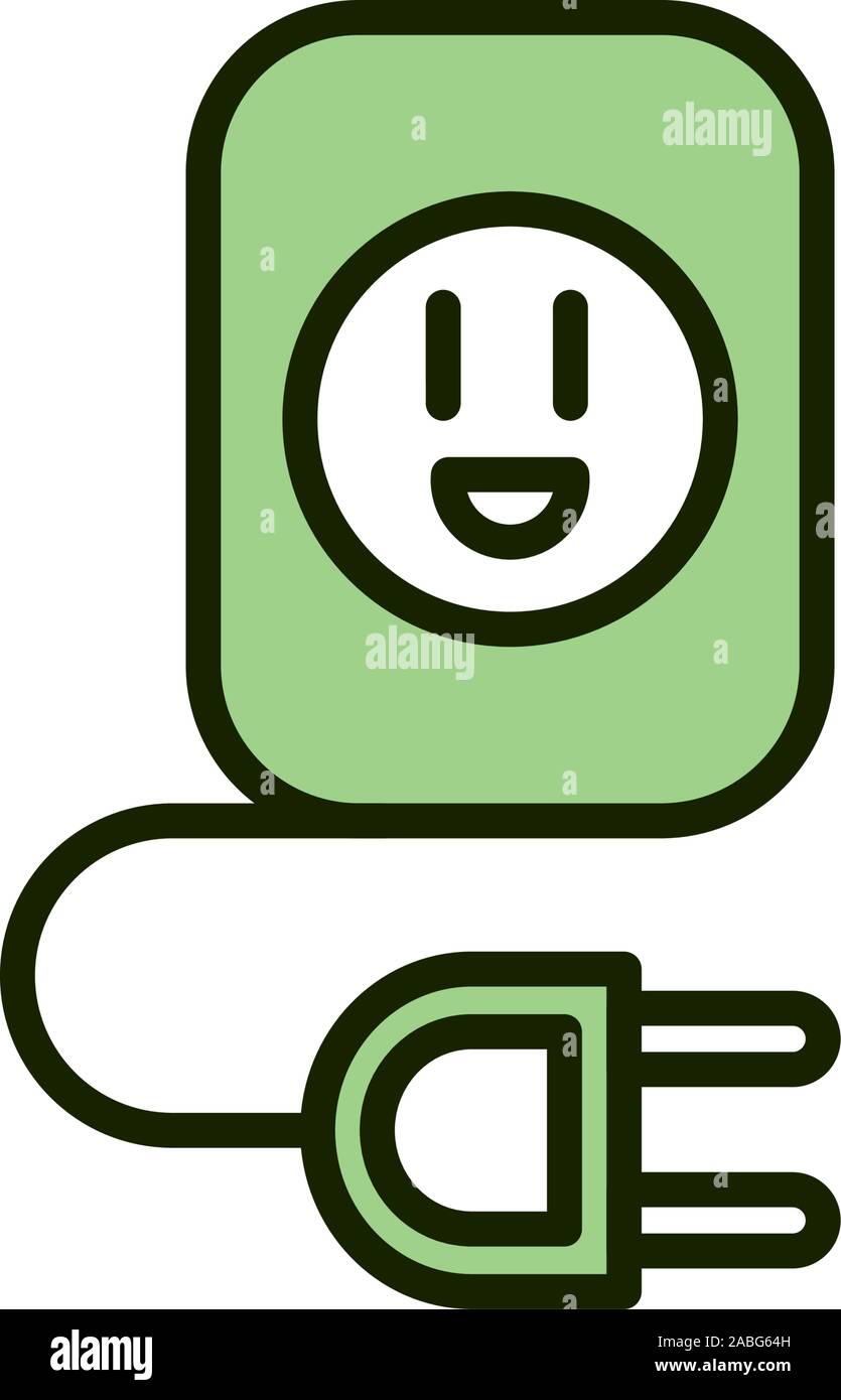 energy outlet plug environment ecology line and fill vector ...