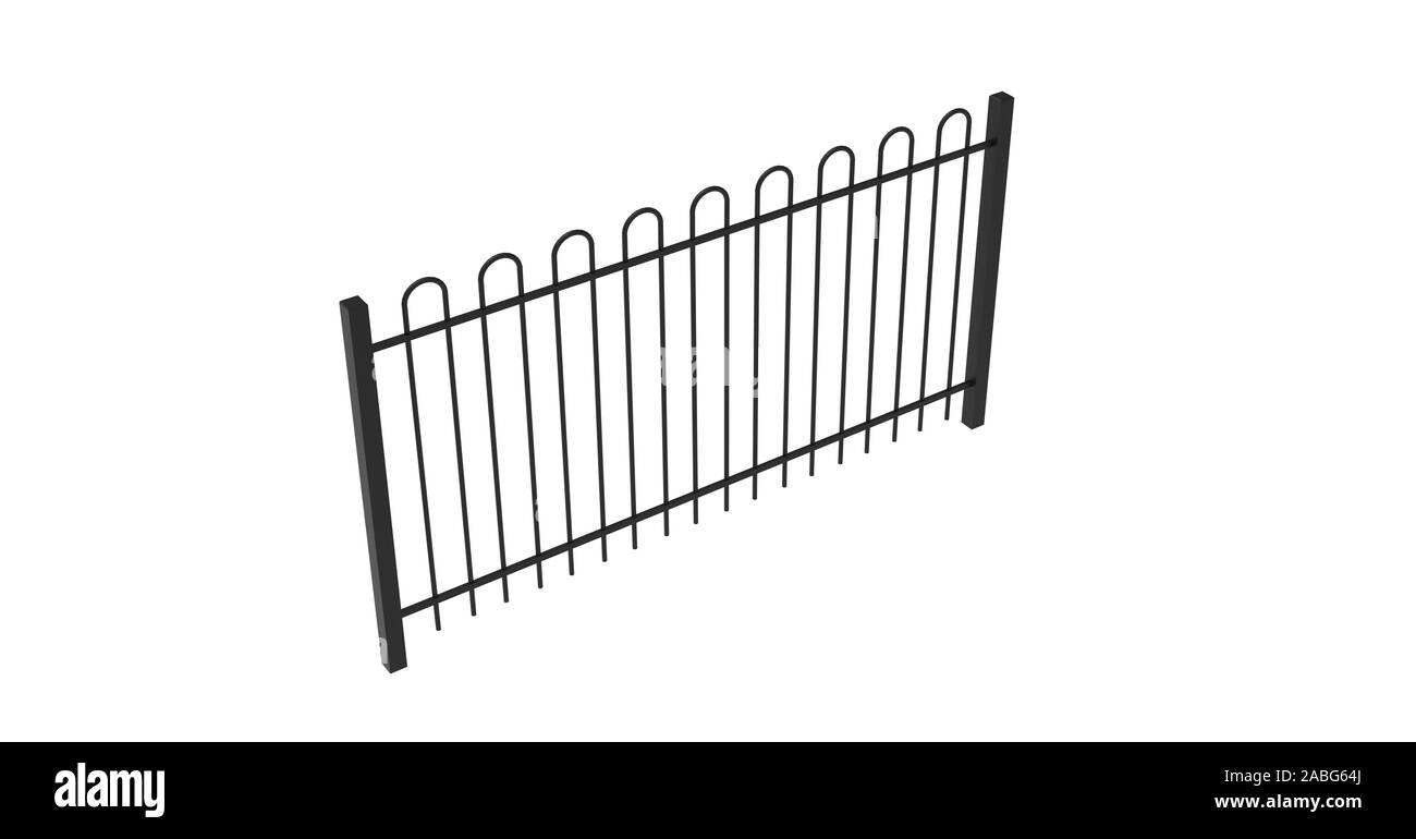 Fence isolated on White 3D Rendering Stock Photo - Alamy