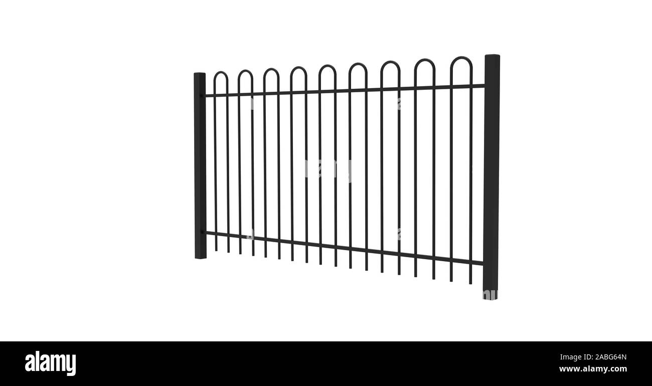 Fence isolated on White 3D Rendering Stock Photo - Alamy