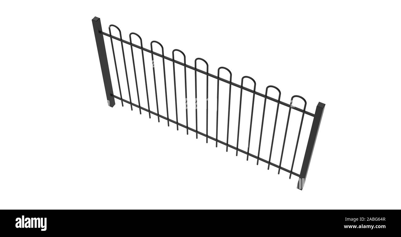 Fence isolated on White 3D Rendering Stock Photo - Alamy