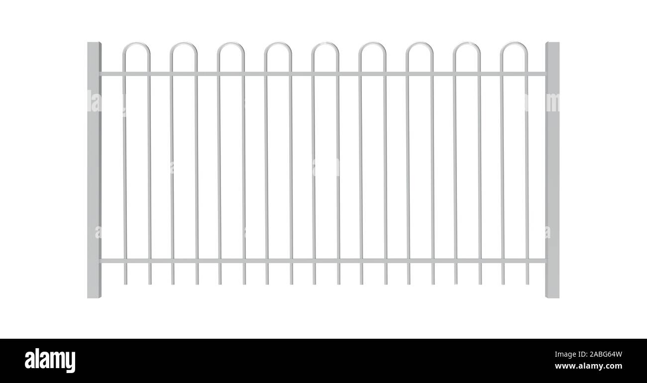 Fence isolated on White 3D Rendering Stock Photo - Alamy
