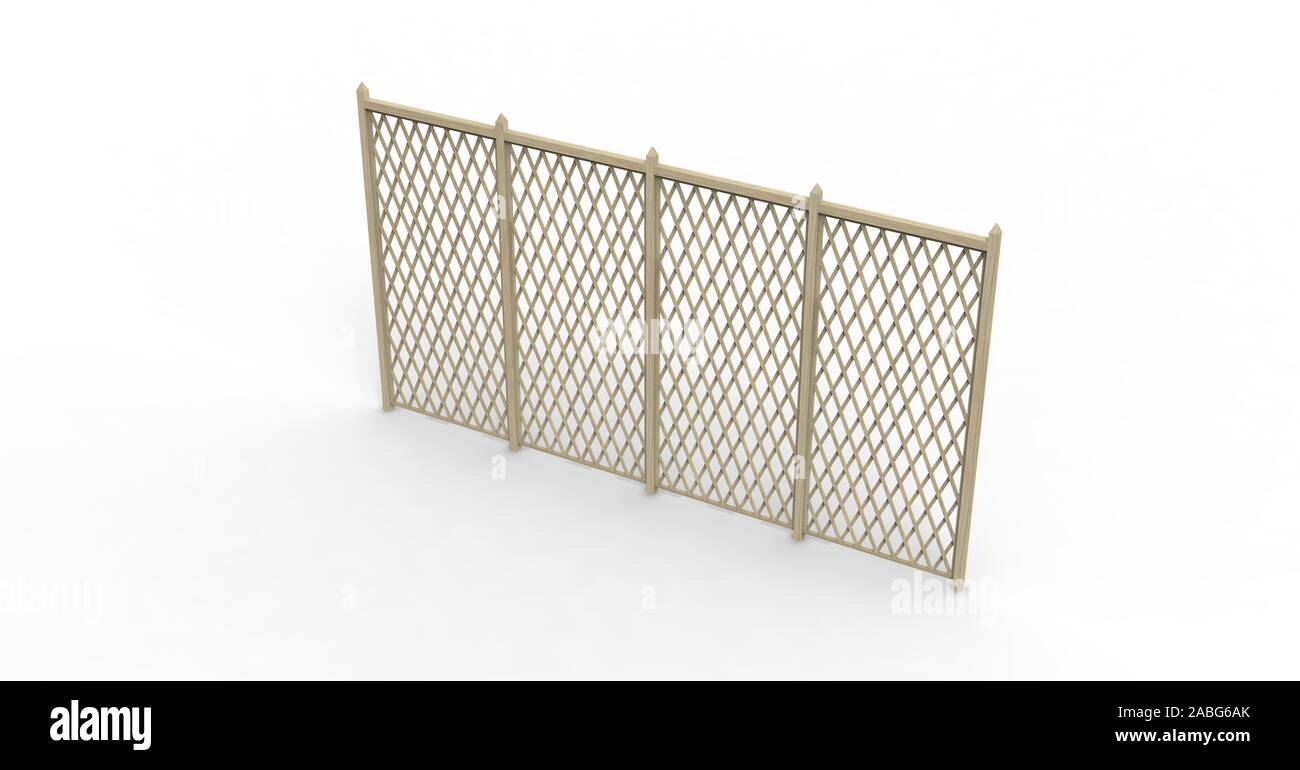 Fence isolated on White 3D Rendering Stock Photo - Alamy